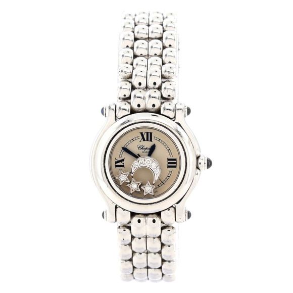 Chopard | Jewelry | Chopard Happy Sport Star Moon Round Quartz Watch Stainless Steel With ...